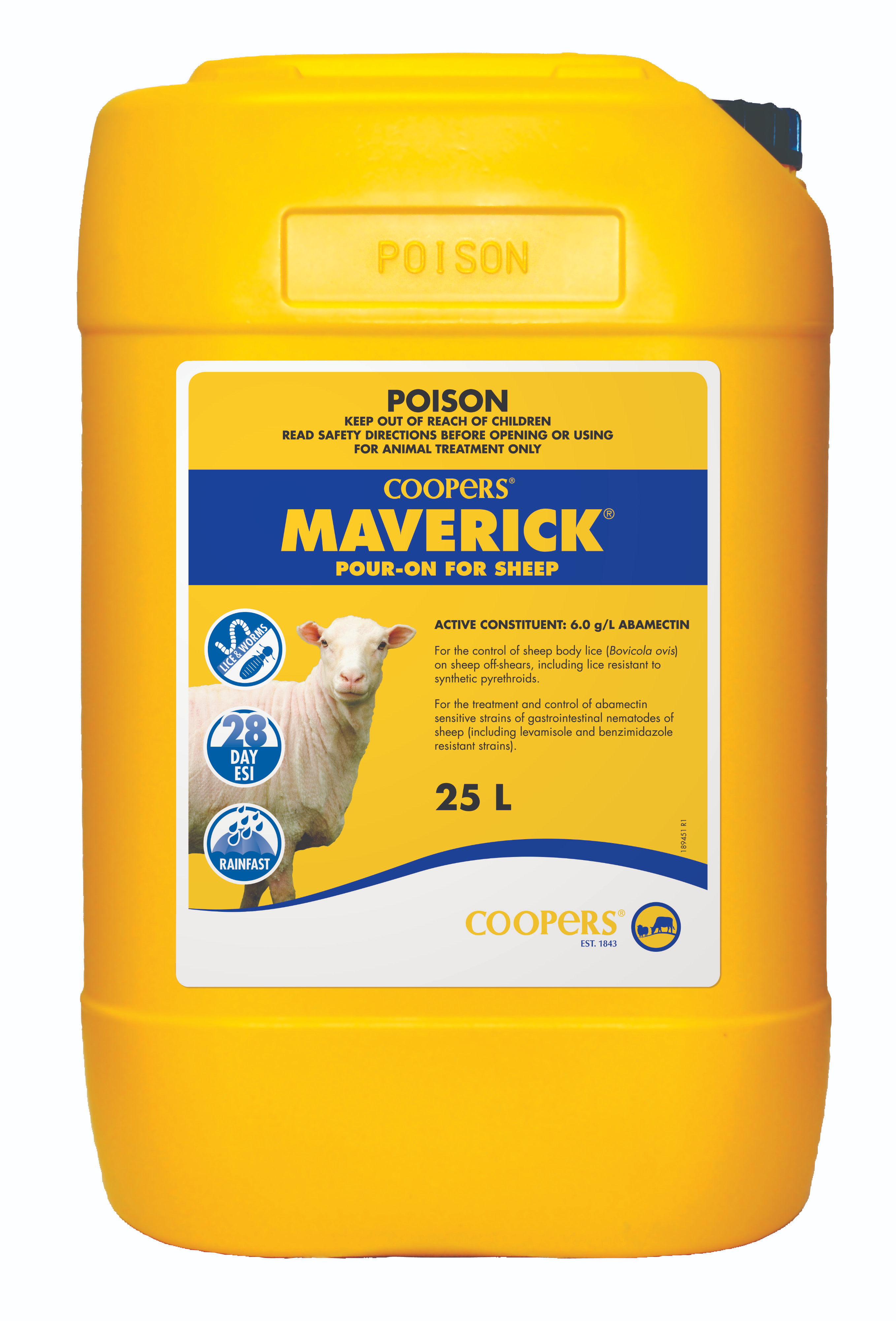 Coopers Maverick | Pour-On For Sheep | Control Lice & Worms